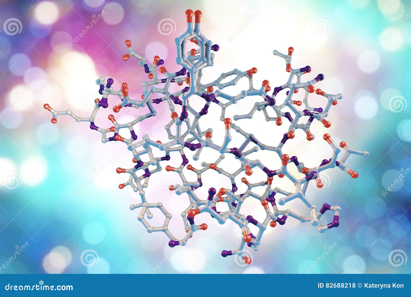 Molecular Model of Insulin Molecule Stock Illustration - Illustration ...