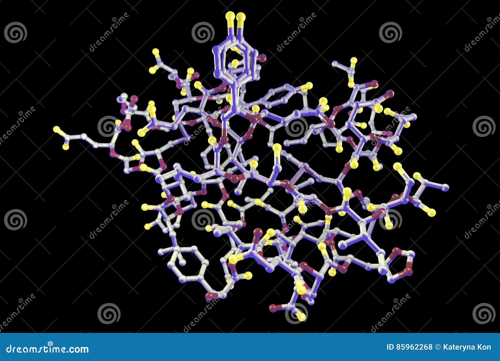 Molecular Model of Insulin Molecule Stock Illustration - Illustration ...