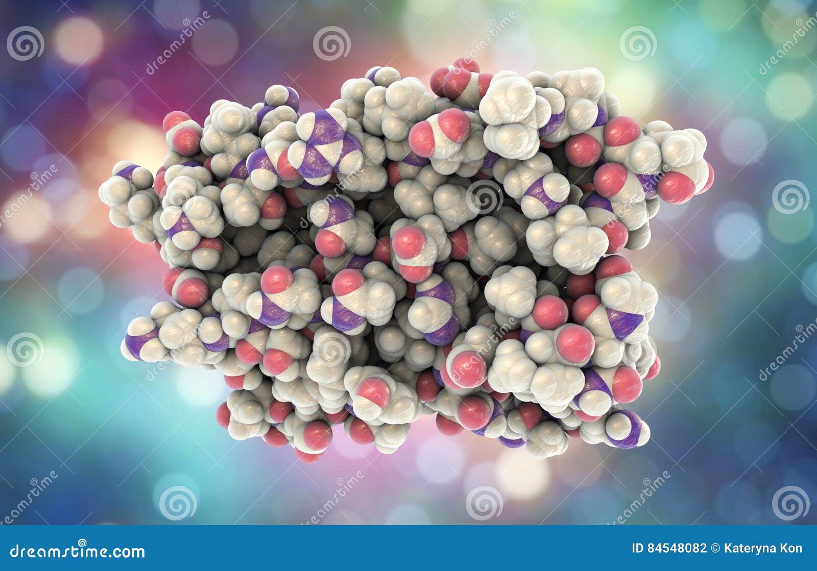 Molecular Model of Interferon-alpha Stock Illustration - Illustration ...
