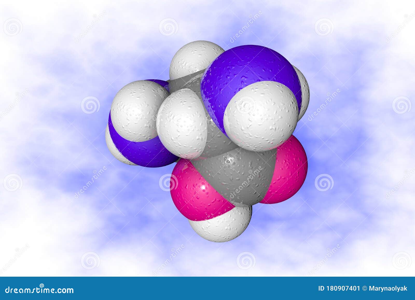 Molecular Model of L-asparagine or Asparagine. Atoms are Represented As ...