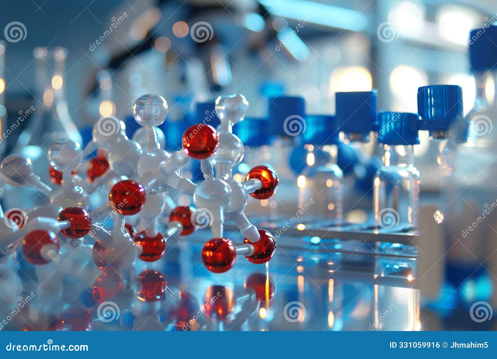 Molecular Model in a Laboratory Setting Stock Illustration ...