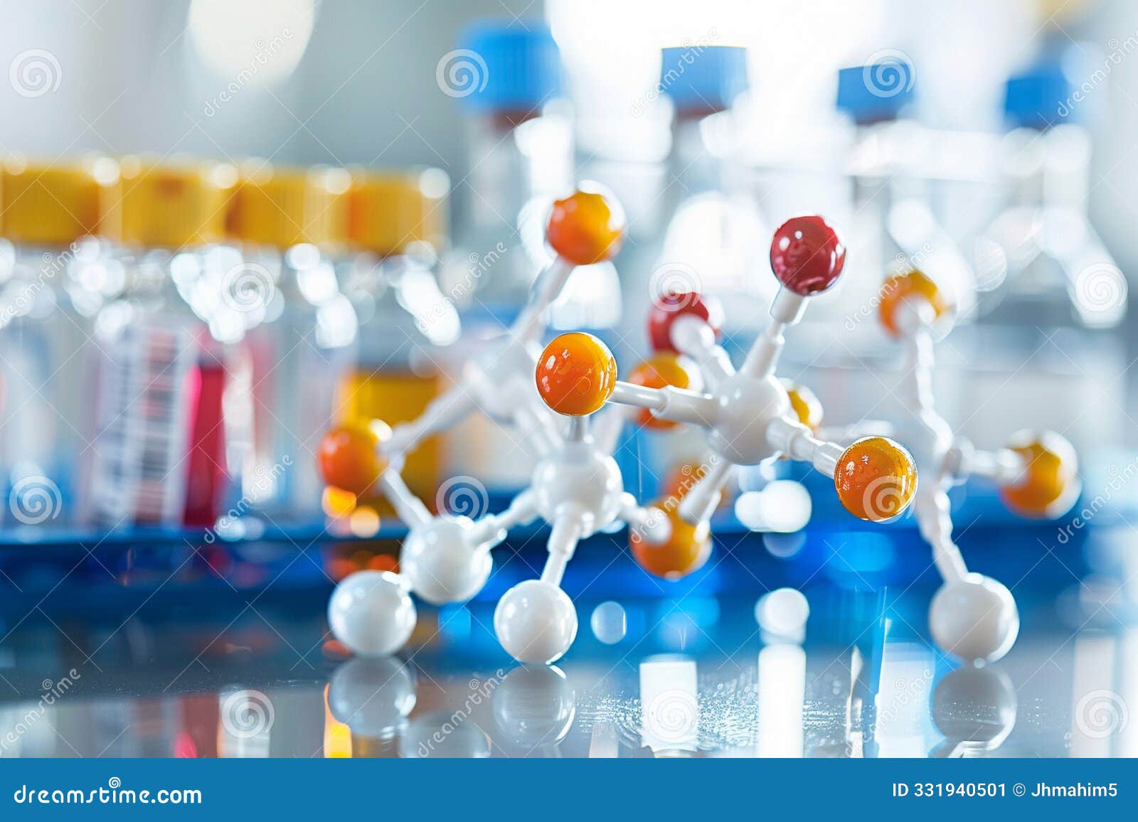 Molecular Model in a Laboratory Setting Stock Illustration ...