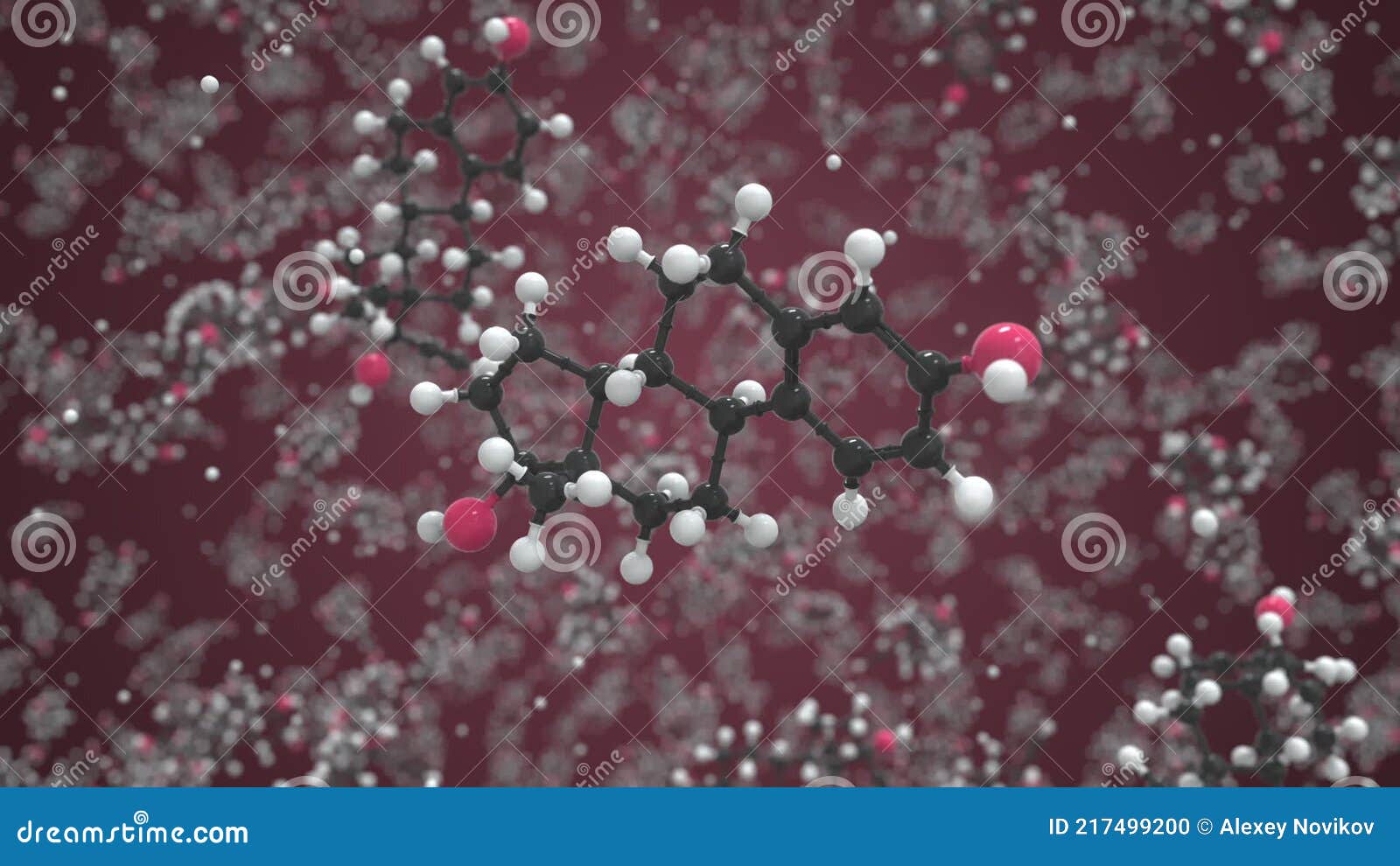 Molecule of Ethinylestradiol. Molecular Model, Looping Seamless 3d ...