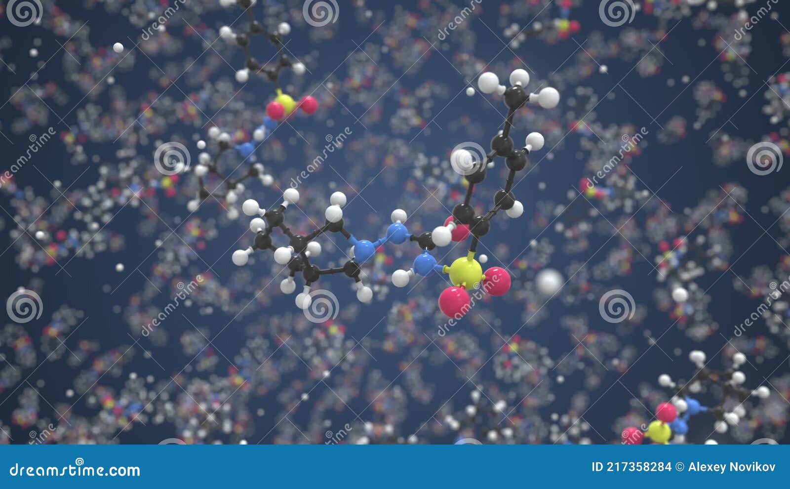 Molecule of Gliclazide. Molecular Model, Looping Seamless 3d Animation ...