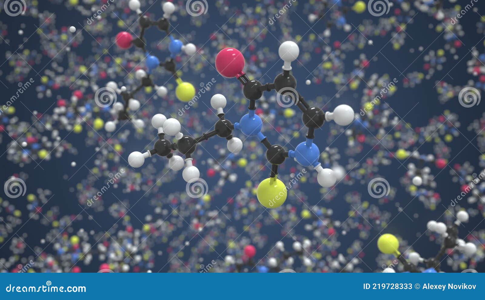 Propylthiouracil Molecule. Molecular Model. Looping Seamless 3d ...