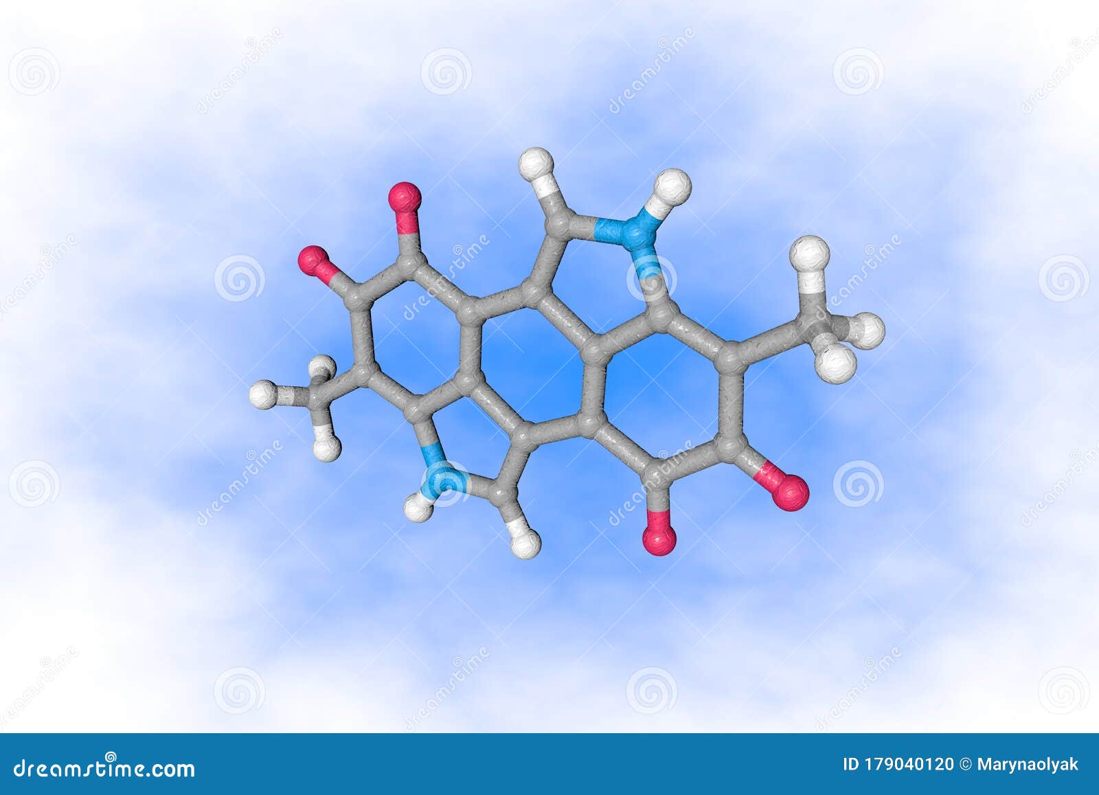Molecular Model of Melanin. Atoms are Represented As Spheres with ...
