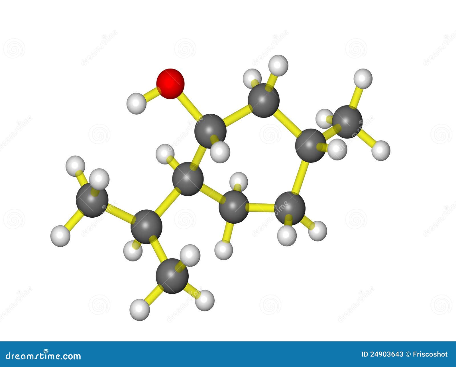 Molecular model of menthol stock illustration. Illustration of ...