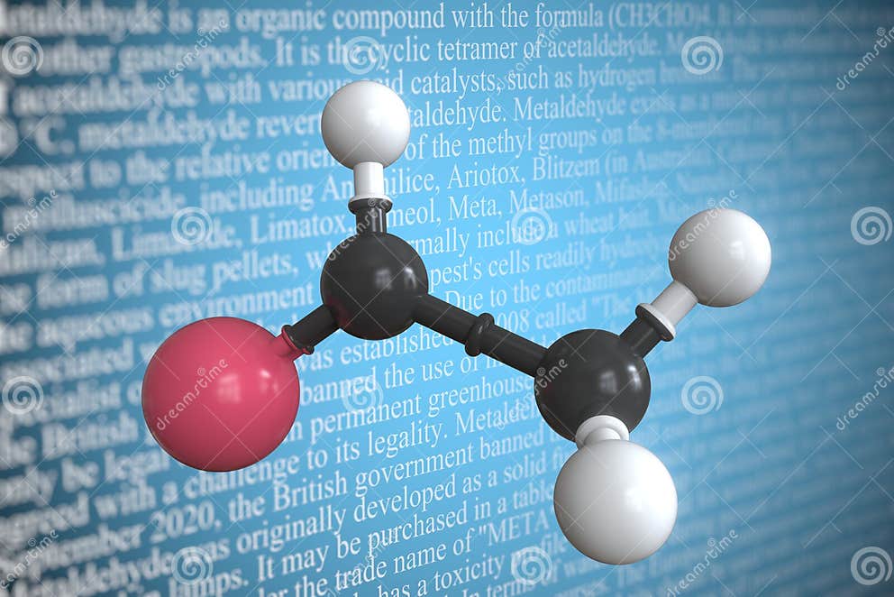 Molecular Model of Metaldehyde, 3D Rendering Stock Illustration ...