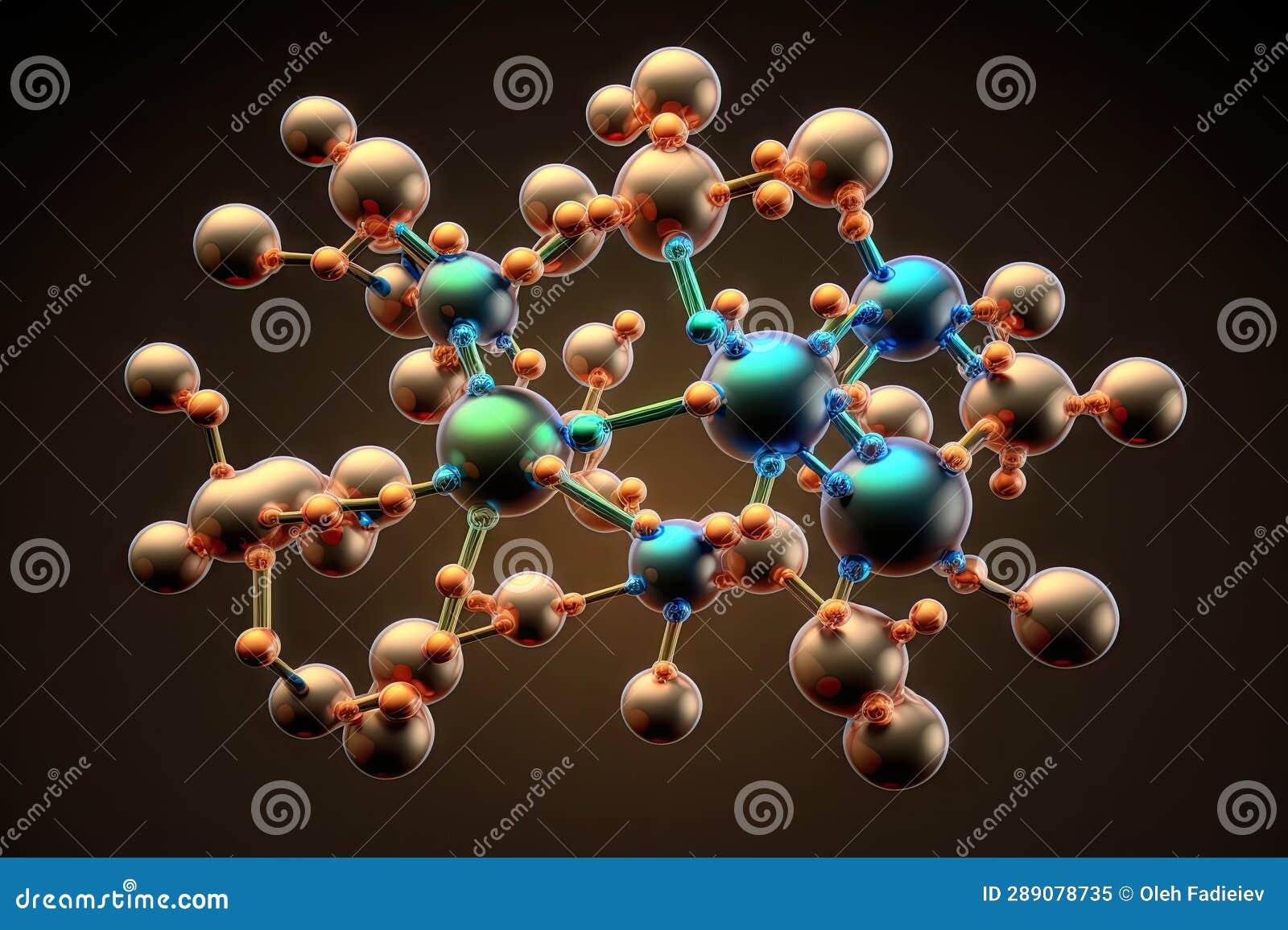Molecular Model of a Molecule Stock Illustration - Illustration of ...