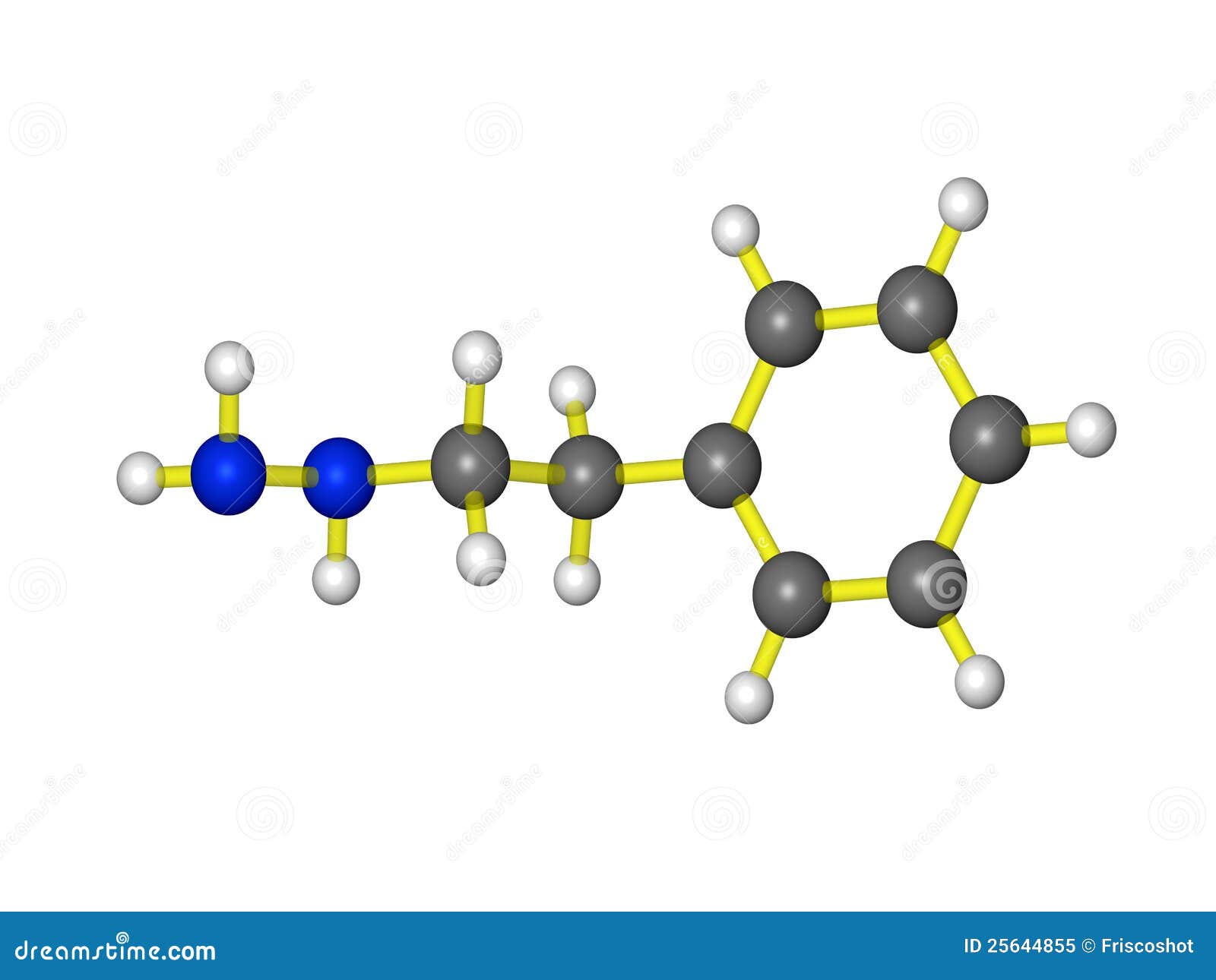 Phenelzine Molecule 3d, Molecular Structure, Ball And Stick Model ...