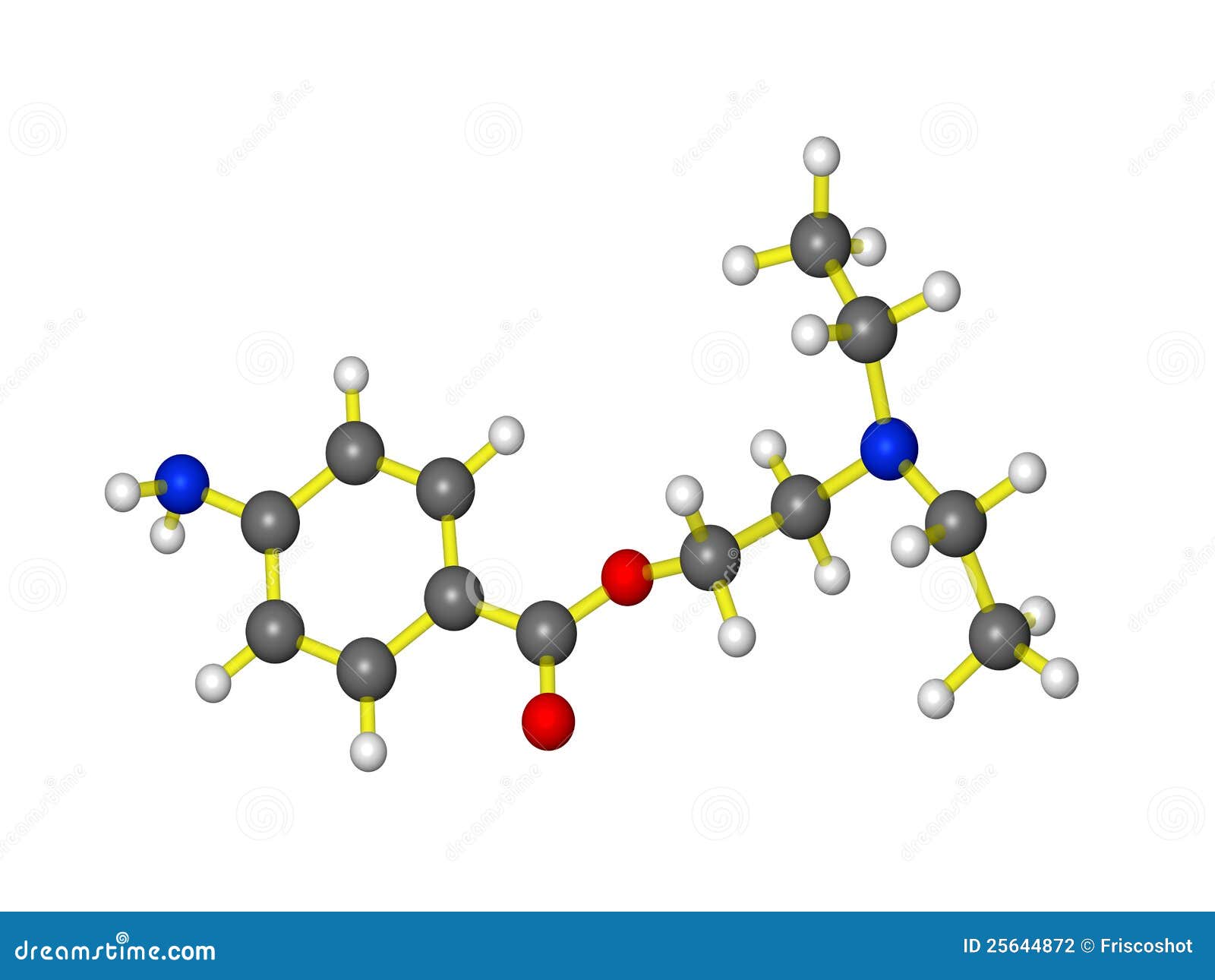 Molecular Model of Novocaine Stock Illustration - Illustration of model ...