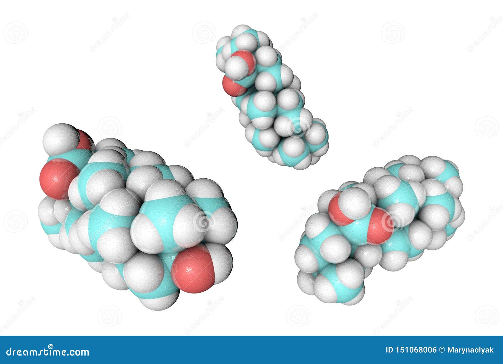 Molecular Model of Oleanolic Acid. Atoms are Represented As Spheres ...