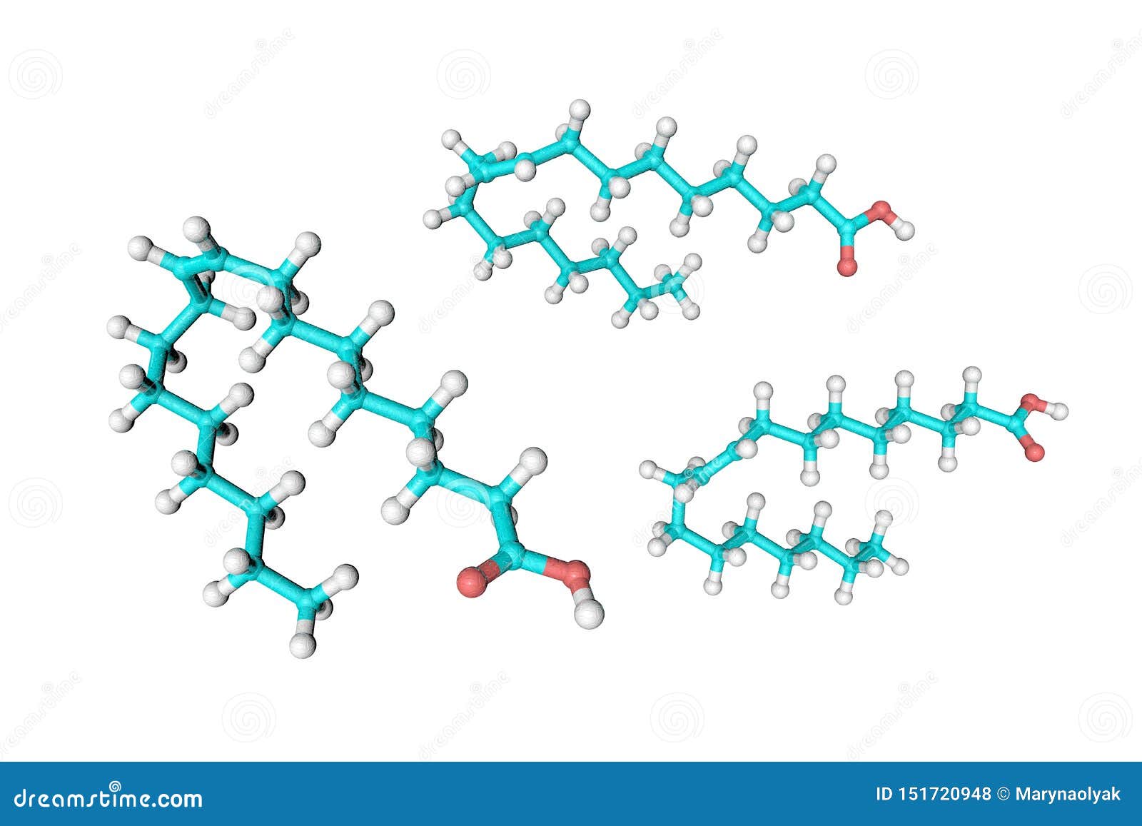 Molecular Model of Oleic Acid. Atoms are Represented As Spheres with ...