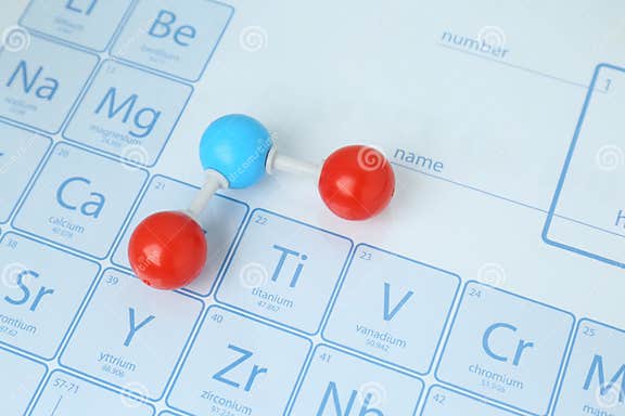 Molecular Model on Periodic Table of Chemical Elements Stock Image ...