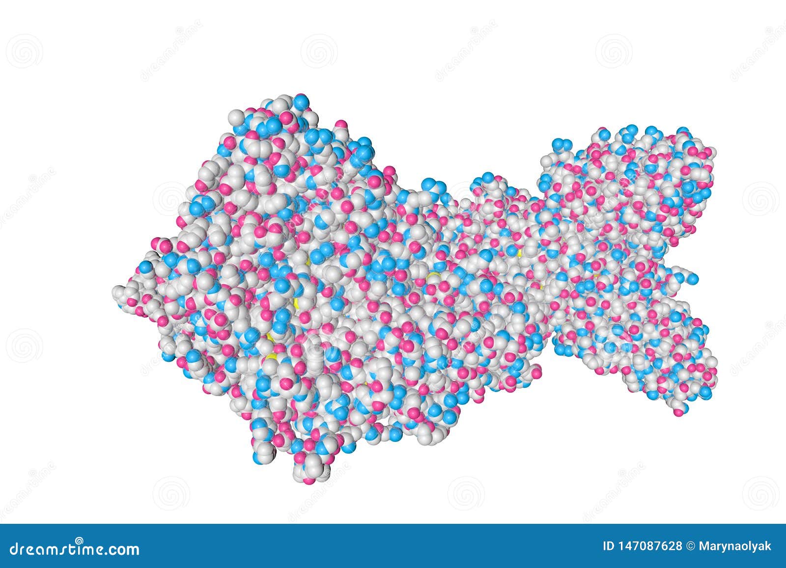 Molecular Model of Pertussis Toxin on White Background. Atoms are ...