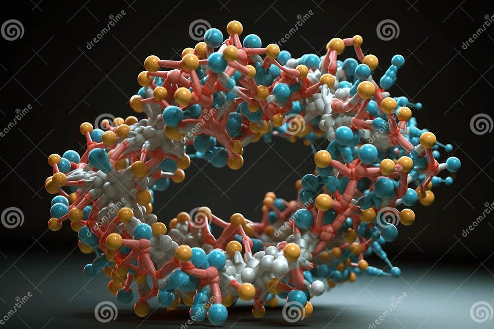 A Molecular Model of a Protein, with Its Three-dimensional Structure ...