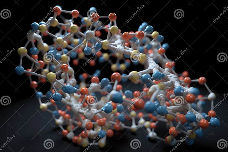A Molecular Model of a Protein, with Its Three-dimensional Structure ...