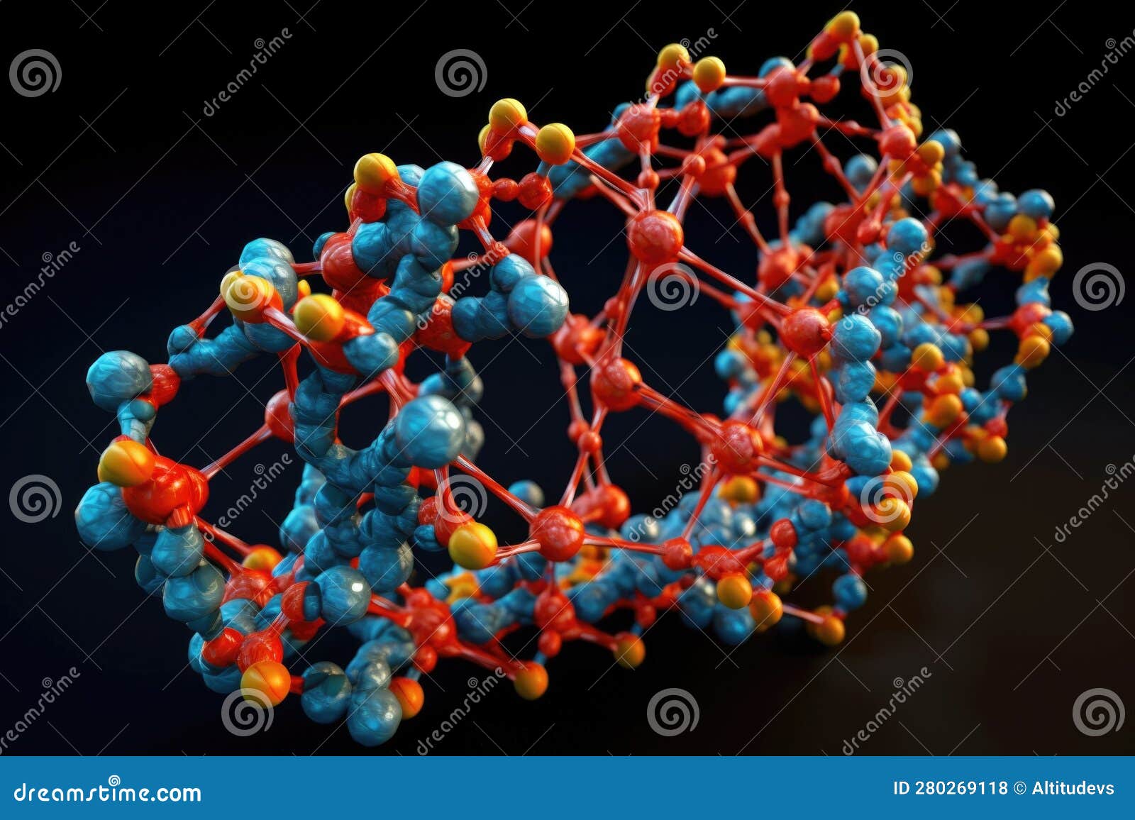 A Molecular Model of a Protein, with Its Three-dimensional Structure ...