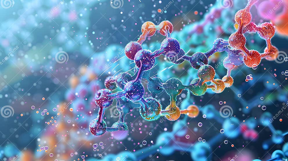Molecular Model of Protein Structure in 3D Visualization Stock ...