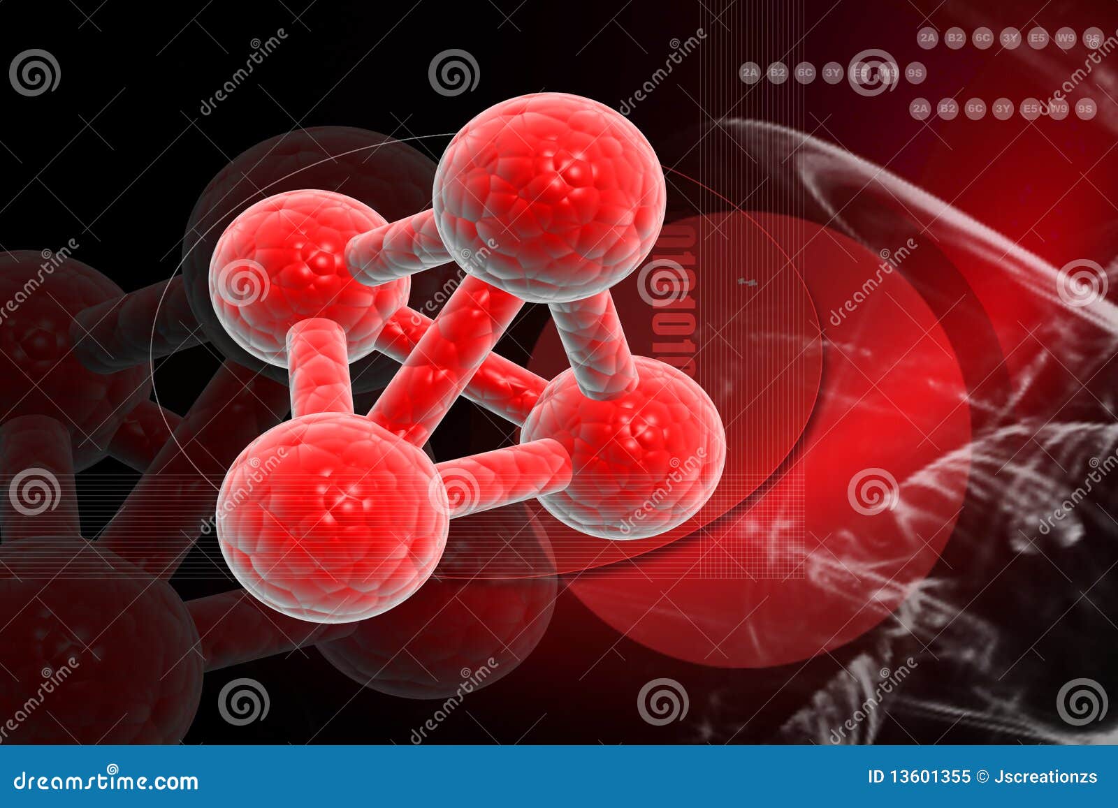 MOLECULAR MODEL in red stock illustration. Illustration of family ...