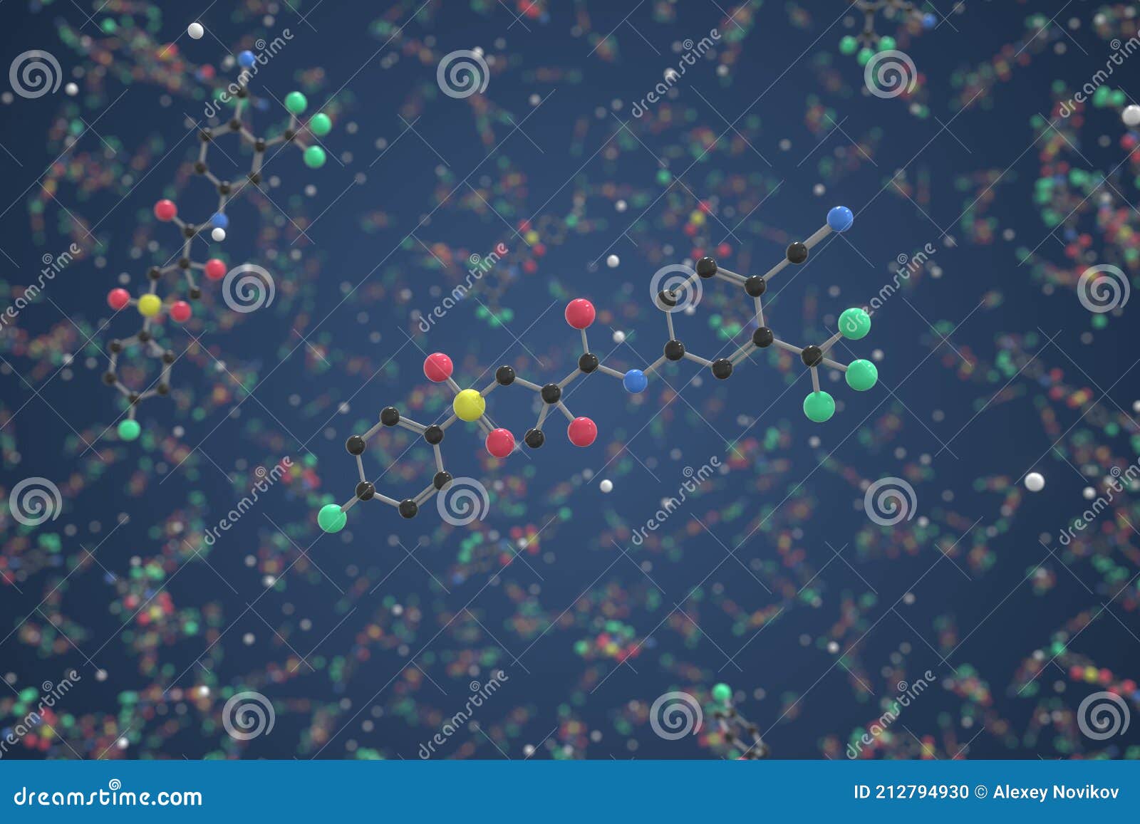 Bicalutamide Molecule, Molecular Structures, Antiandrogen Medication ...