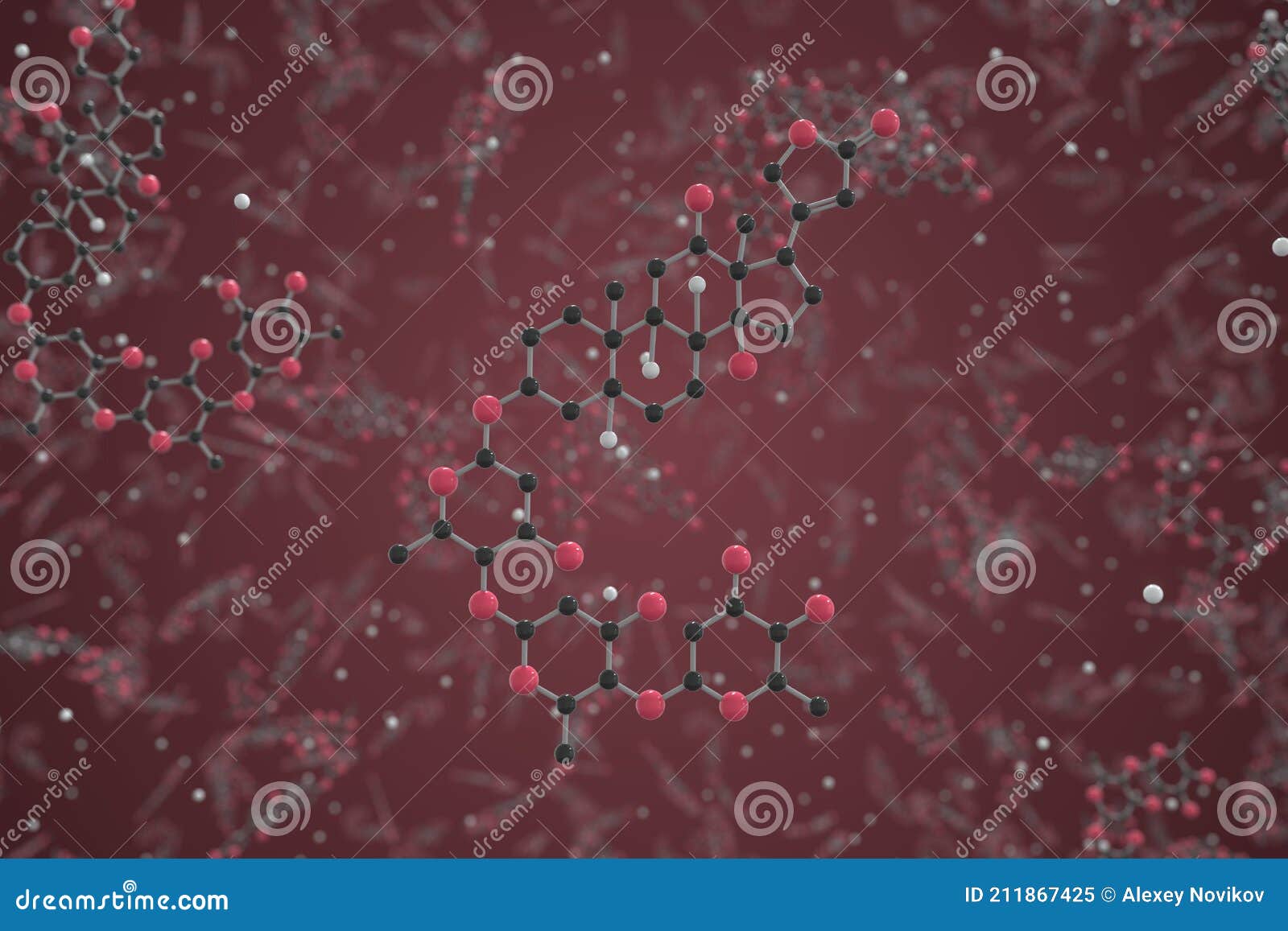 Digoxin Molecule. Conceptual Molecular Model. Chemical 3d Rendering ...