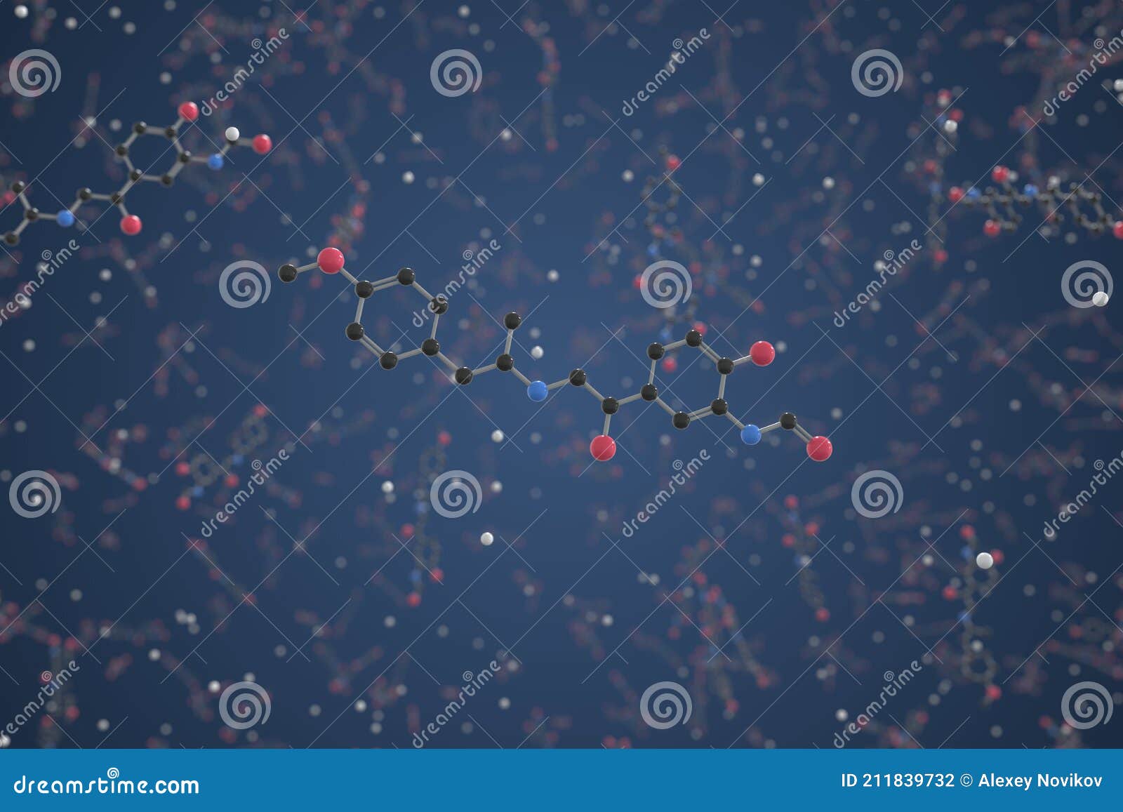 Formoterol Molecule, Structural Chemical Formula, Ball-and-stick Model ...