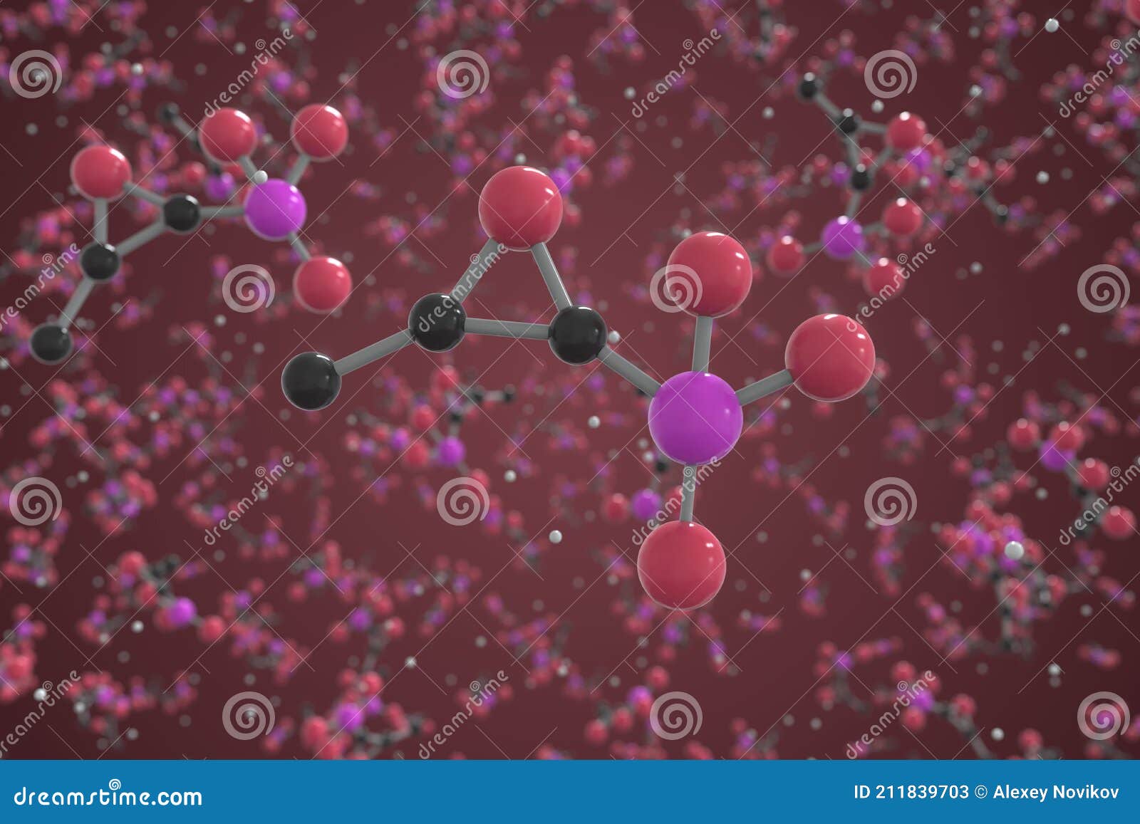 Fosfomycin Molecule. Ball-and-stick Molecular Model. Chemistry Related ...