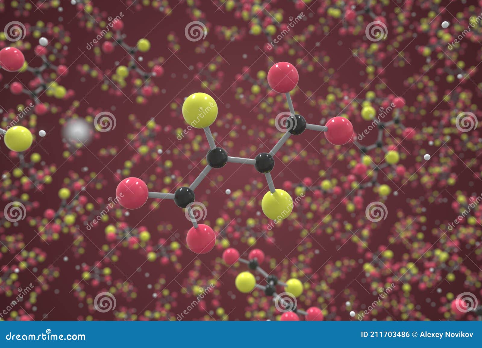 Generic Succimer Molecule. Ball-and-stick Molecular Model. Chemistry ...