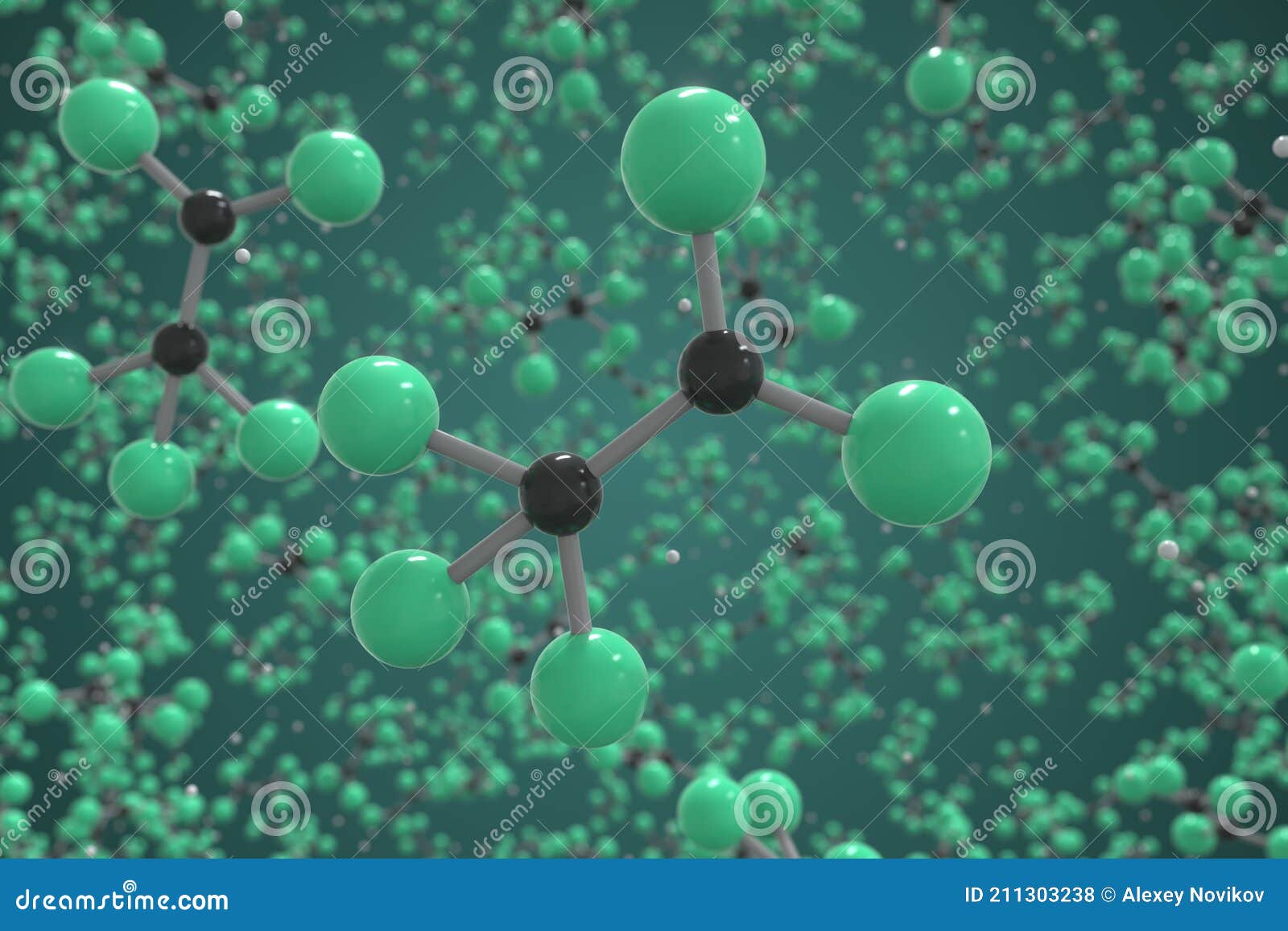Halothane Molecule. Ball-and-stick Molecular Model. Chemistry Related ...