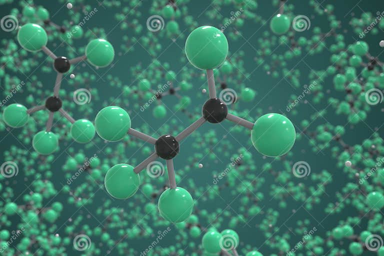 Halothane Molecule. Ball-and-stick Molecular Model. Chemistry Related ...