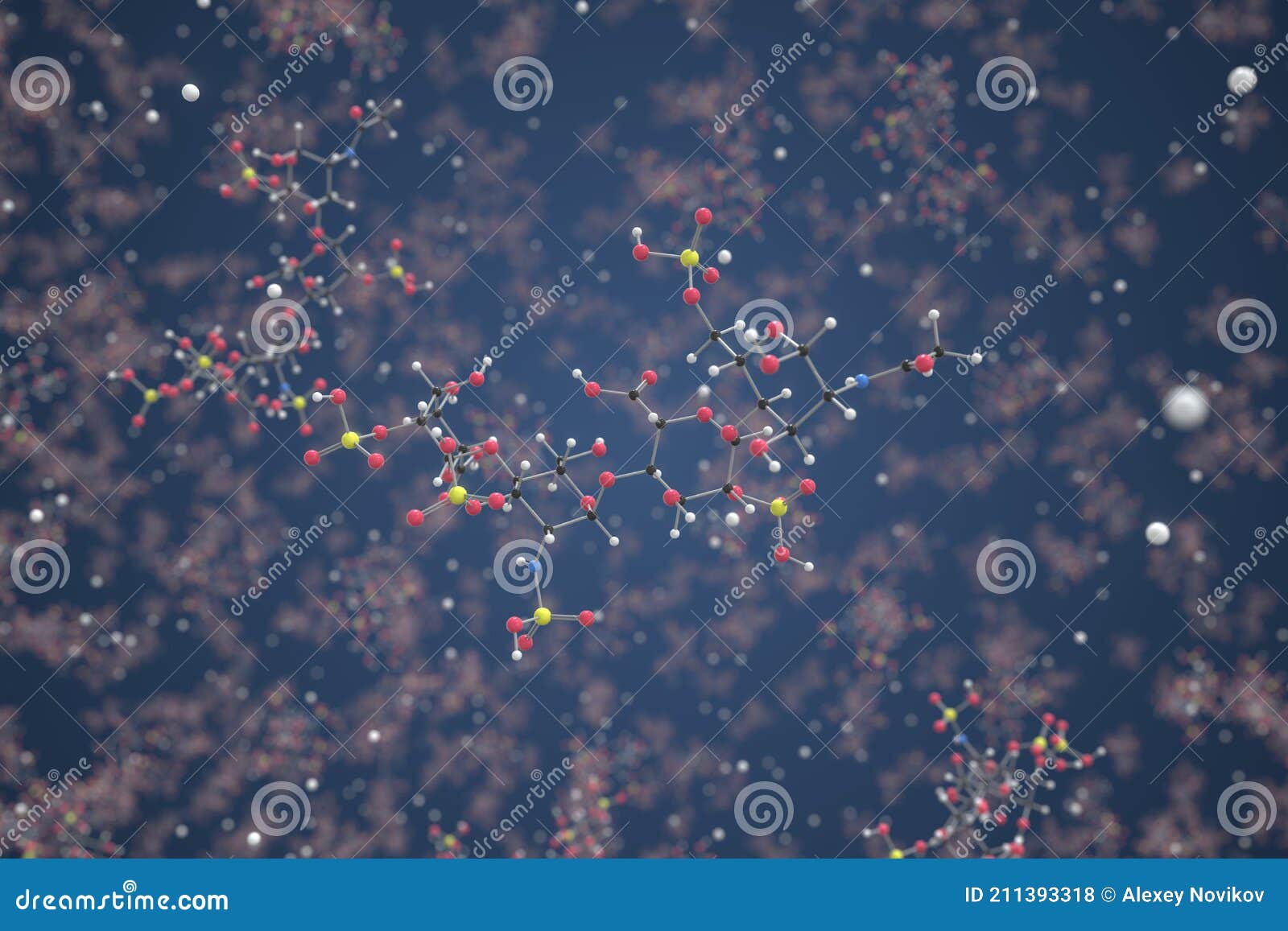 Heparin Sodium Molecule. Ball-and-stick Molecular Model. Chemistry ...