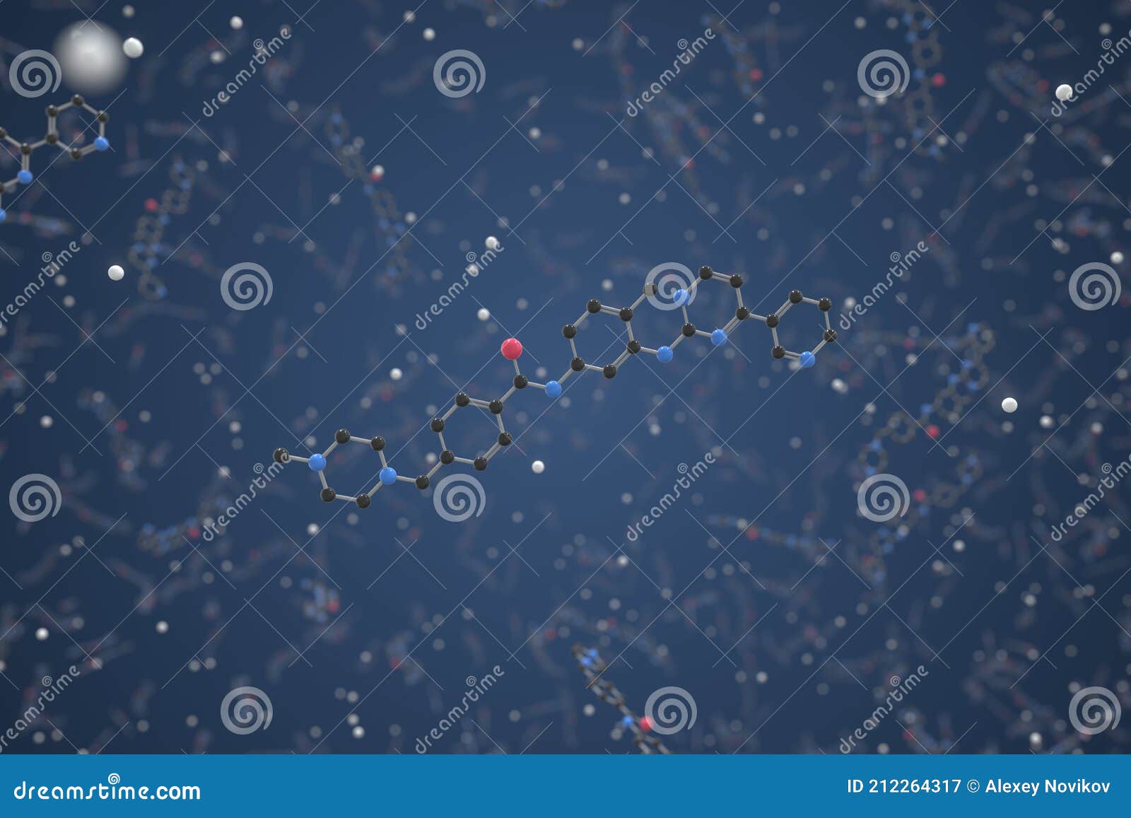 Imatinib Molecule. Conceptual Molecular Model. Chemical 3d Rendering ...