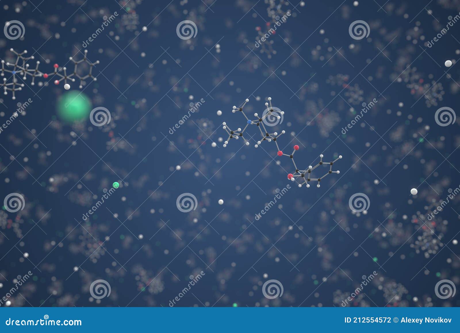 Ipratropium Bromide Molecule, Molecular Structures, Atrovent, 3d Model ...