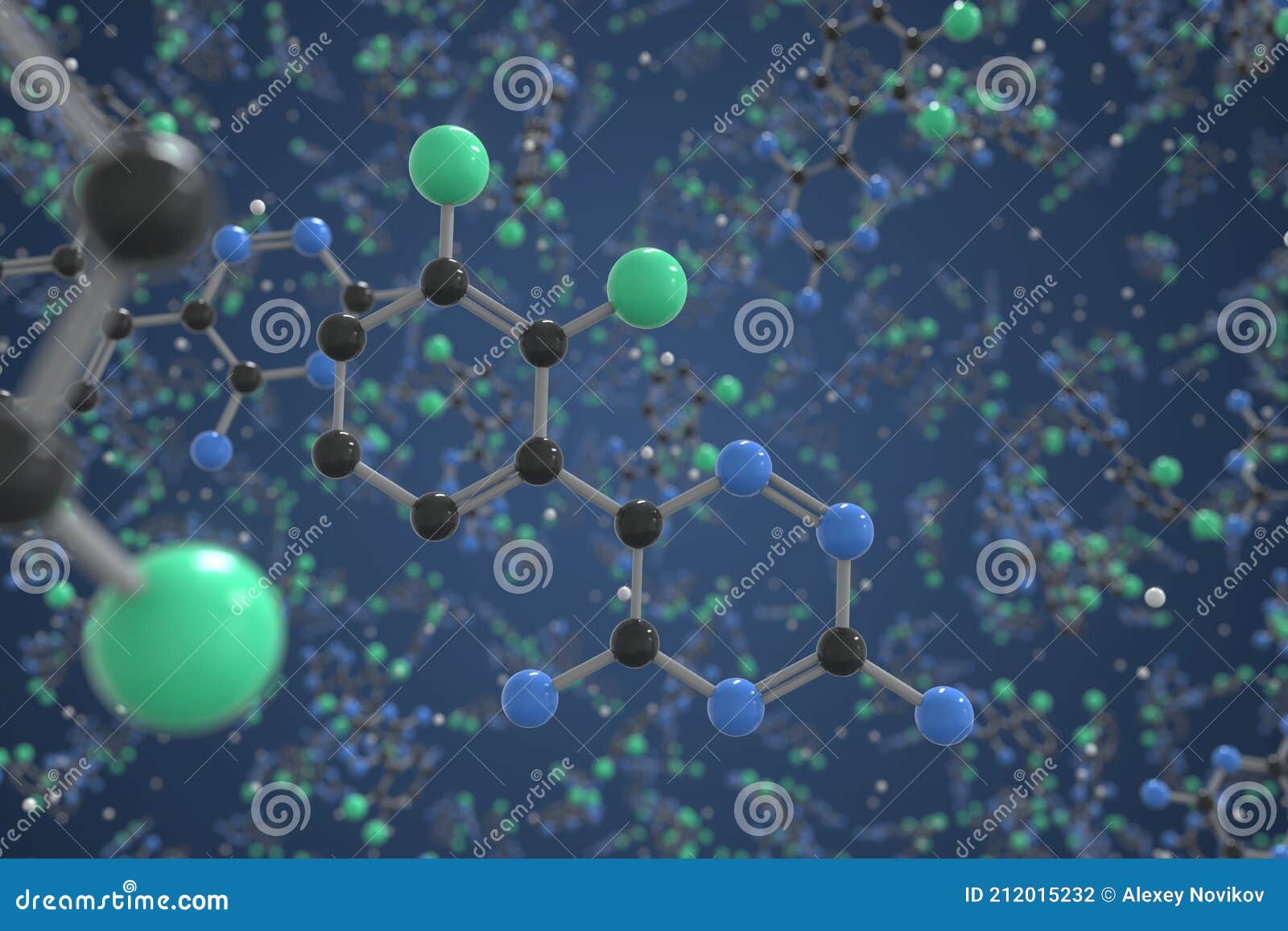 Lamotrigine Molecule. Ball-and-stick Molecular Model. Chemistry Related ...