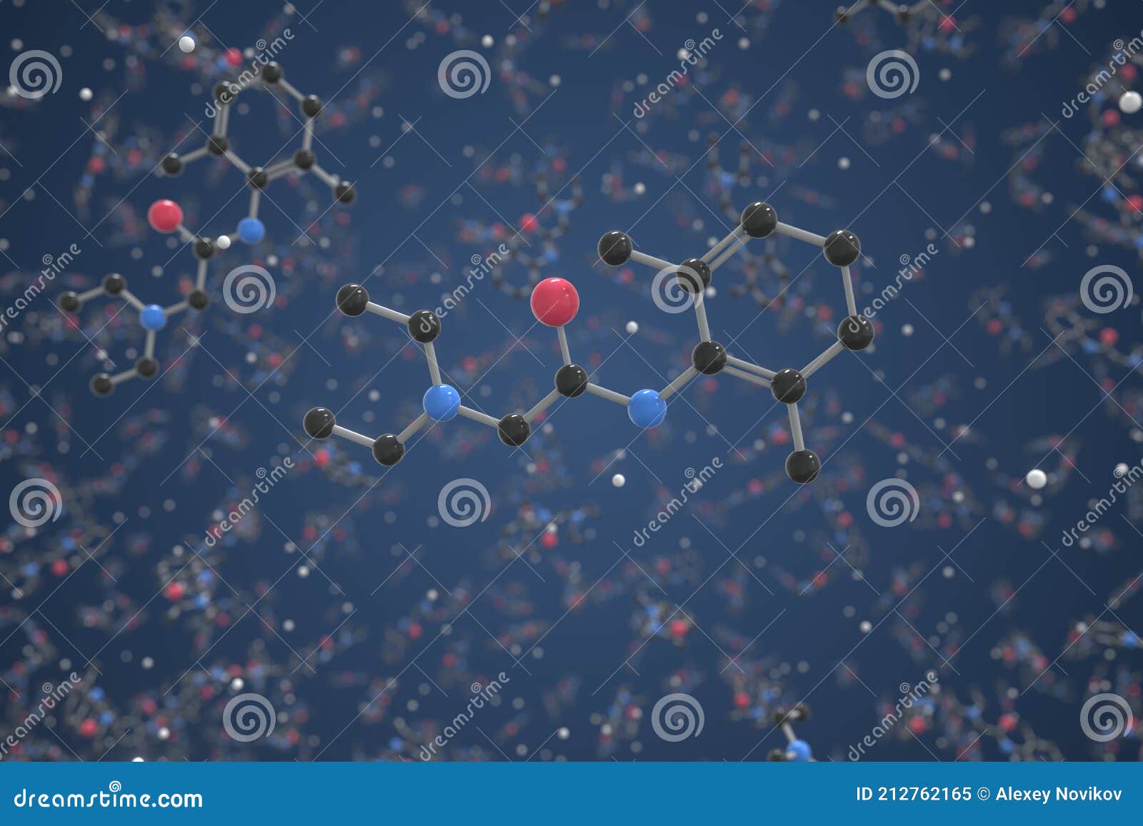 Lidocaine Molecule, Molecular Structures, Lignocaine, 3d Model ...