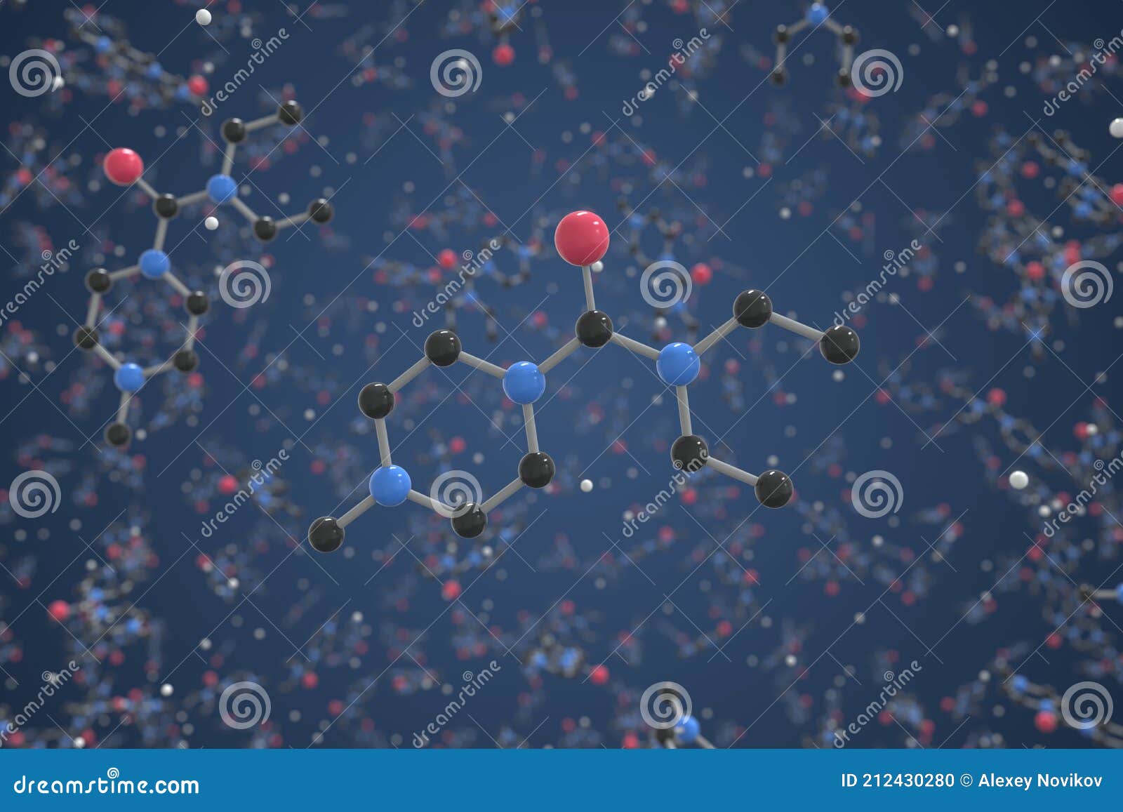 Diethylcarbamazine Molecule 3d, Molecular Structure, Ball And Stick ...