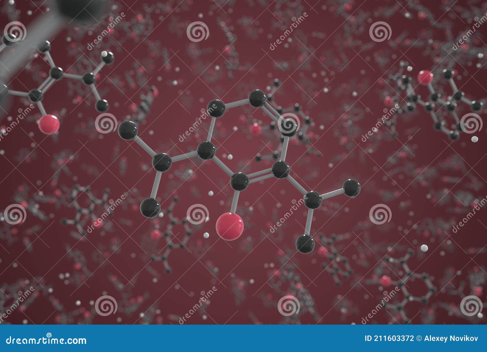 Molecule of Generic Propofol. Molecular Model, Science Related 3d ...