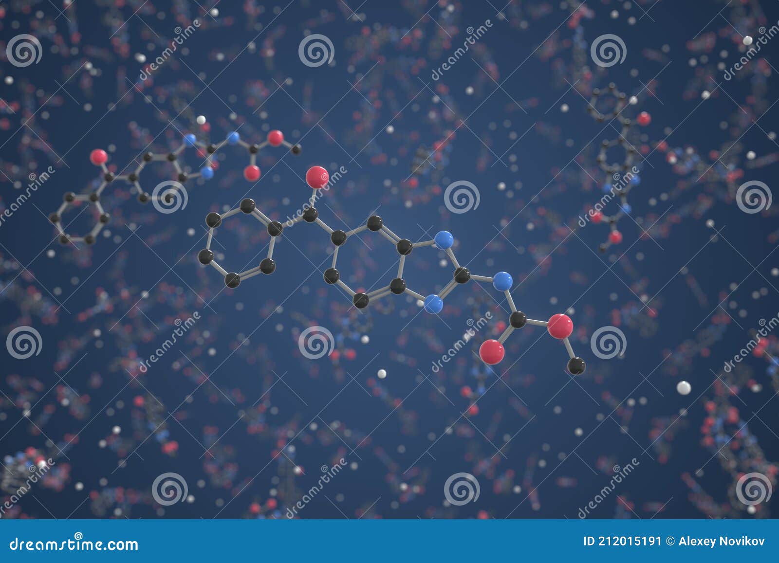 Mebendazole Molecule, Molecular Structures, Antihelminthic Agent, 3d ...