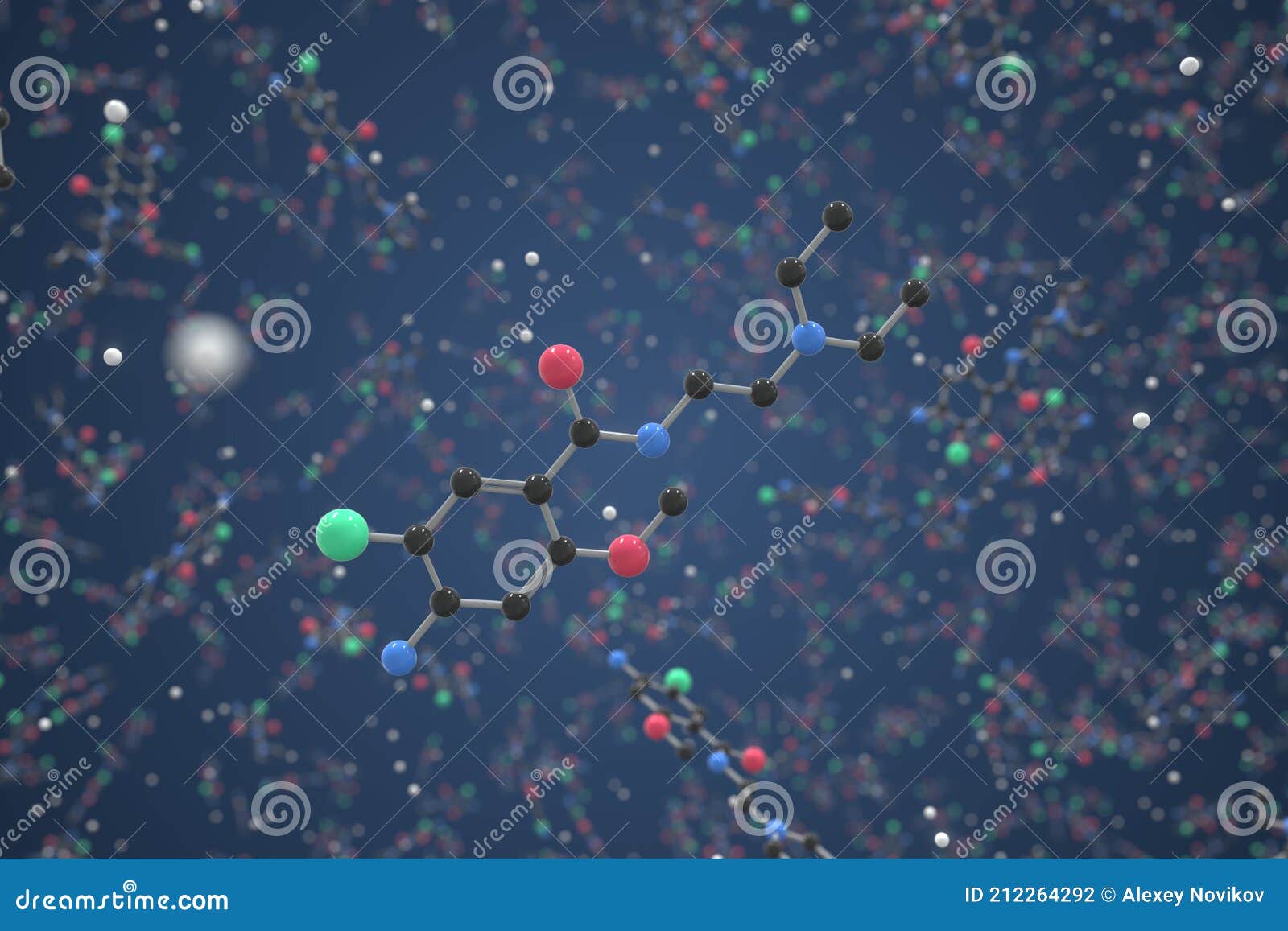 Metoclopramide Molecular Structure, 3d Model Molecule, Prokinetic Agent ...