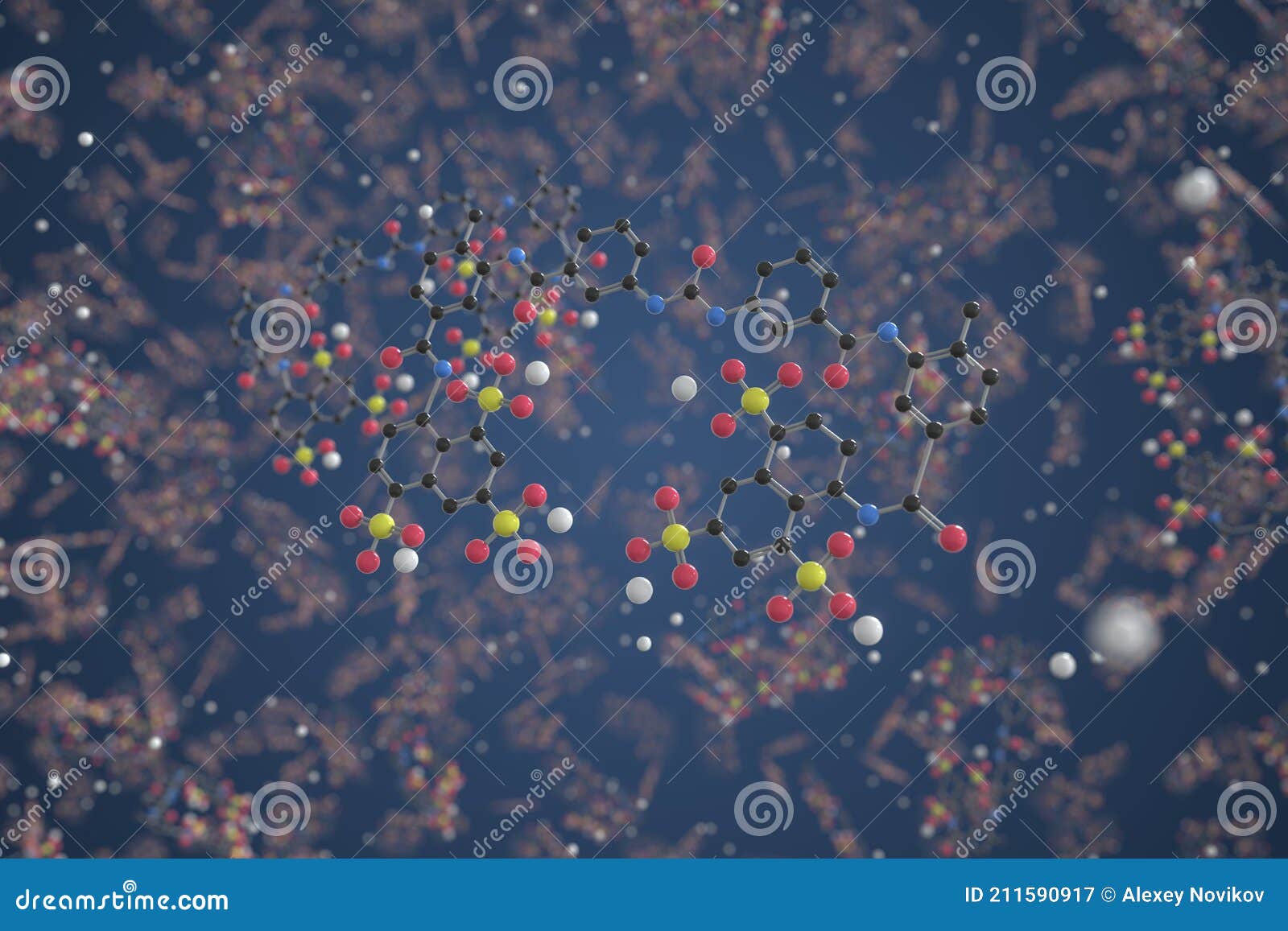 Molecule of Suramin Sodium. Molecular Model, Science Related 3d ...