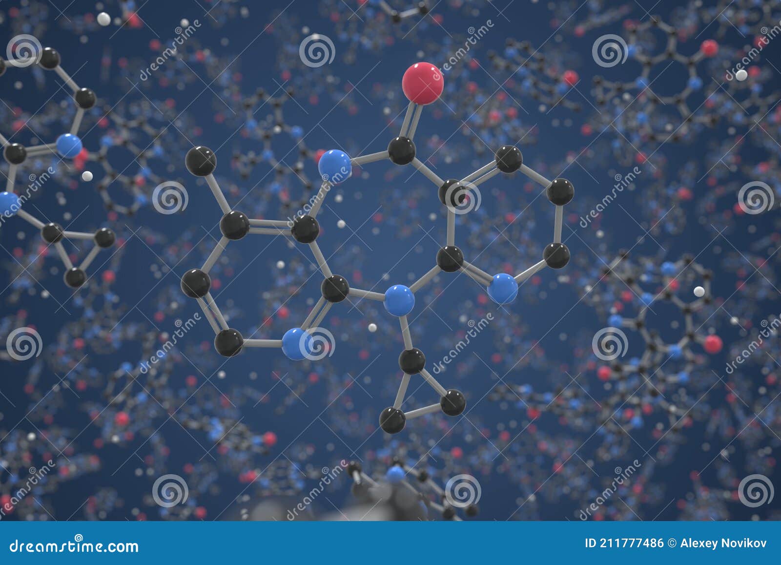 Nevirapine Molecule. Ball-and-stick Molecular Model. Chemistry Related ...