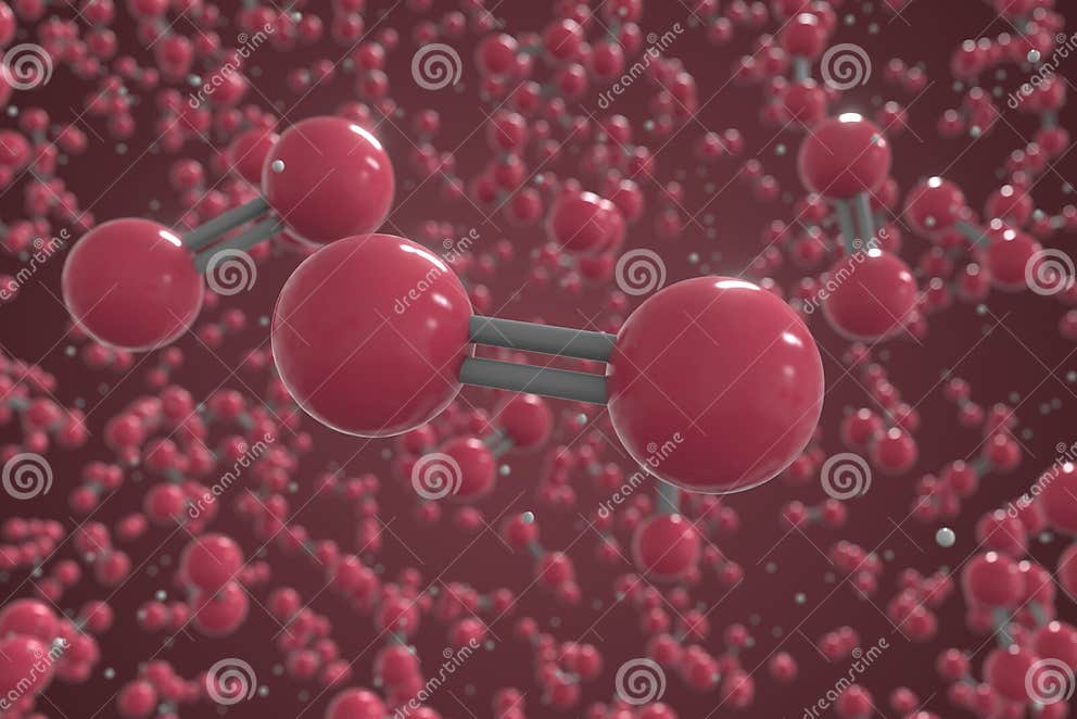 Oxygen Molecule. Ball-and-stick Molecular Model. Chemistry Related 3d ...