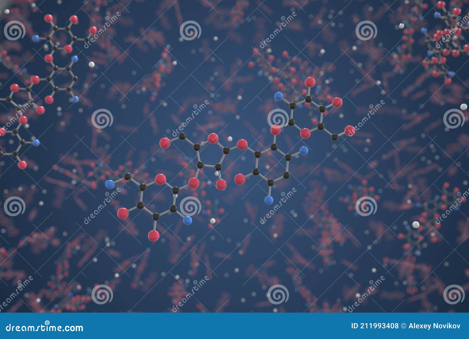 Paromomycin Molecule. Ball-and-stick Molecular Model. Chemistry Related ...