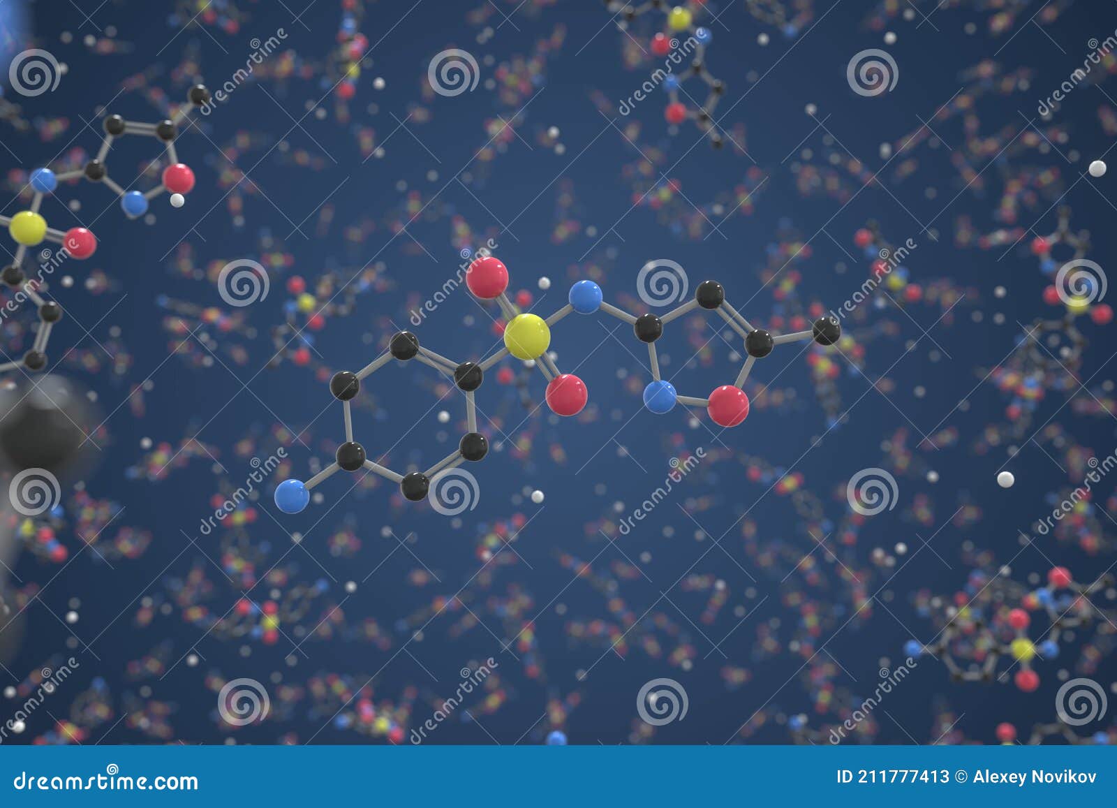 Sulfamethoxazole Molecule, Molecular Structures, Gantanol, 3d Model ...