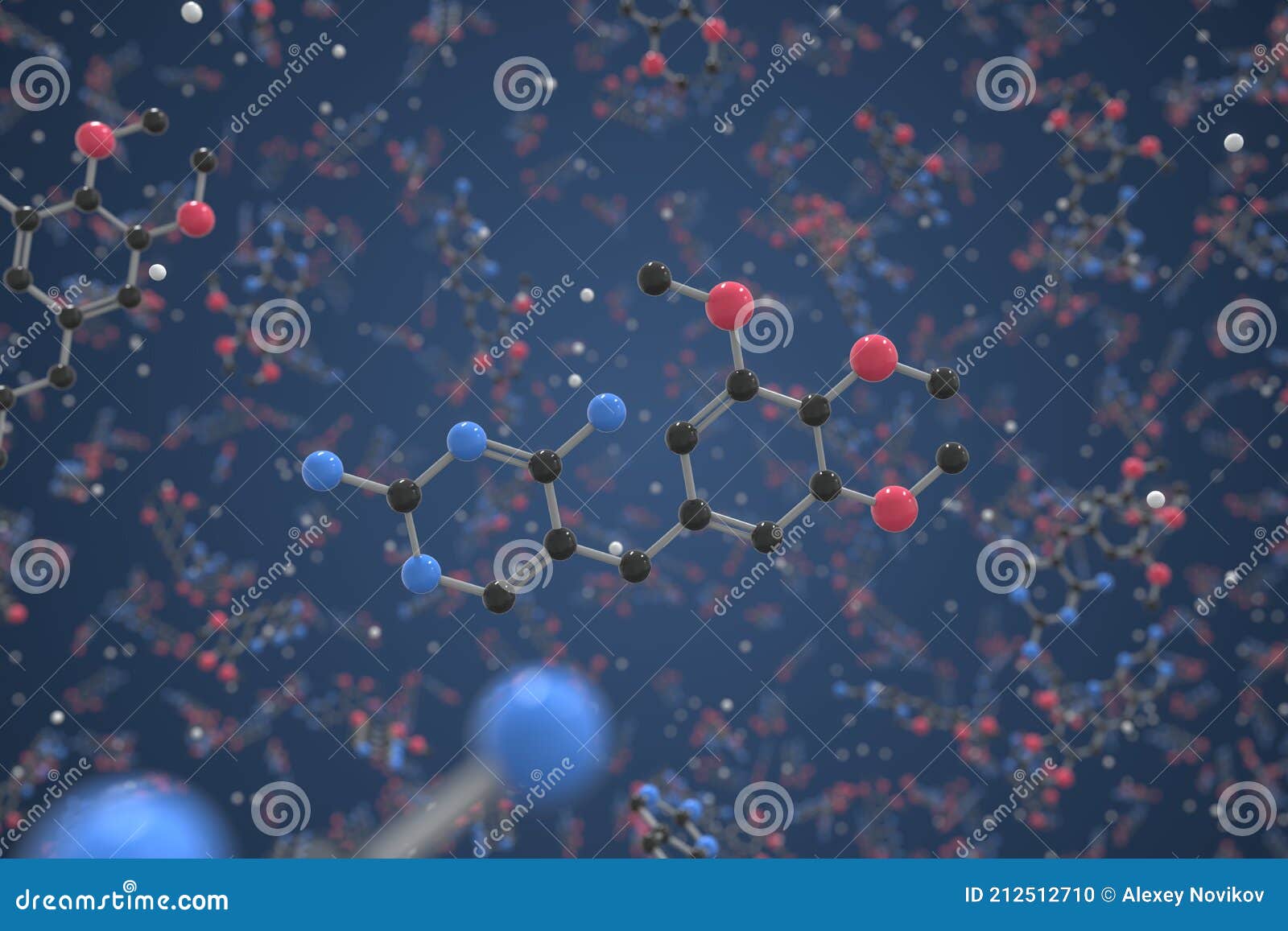 Trimethoprim Molecule. Ball-and-stick Molecular Model. Chemistry ...