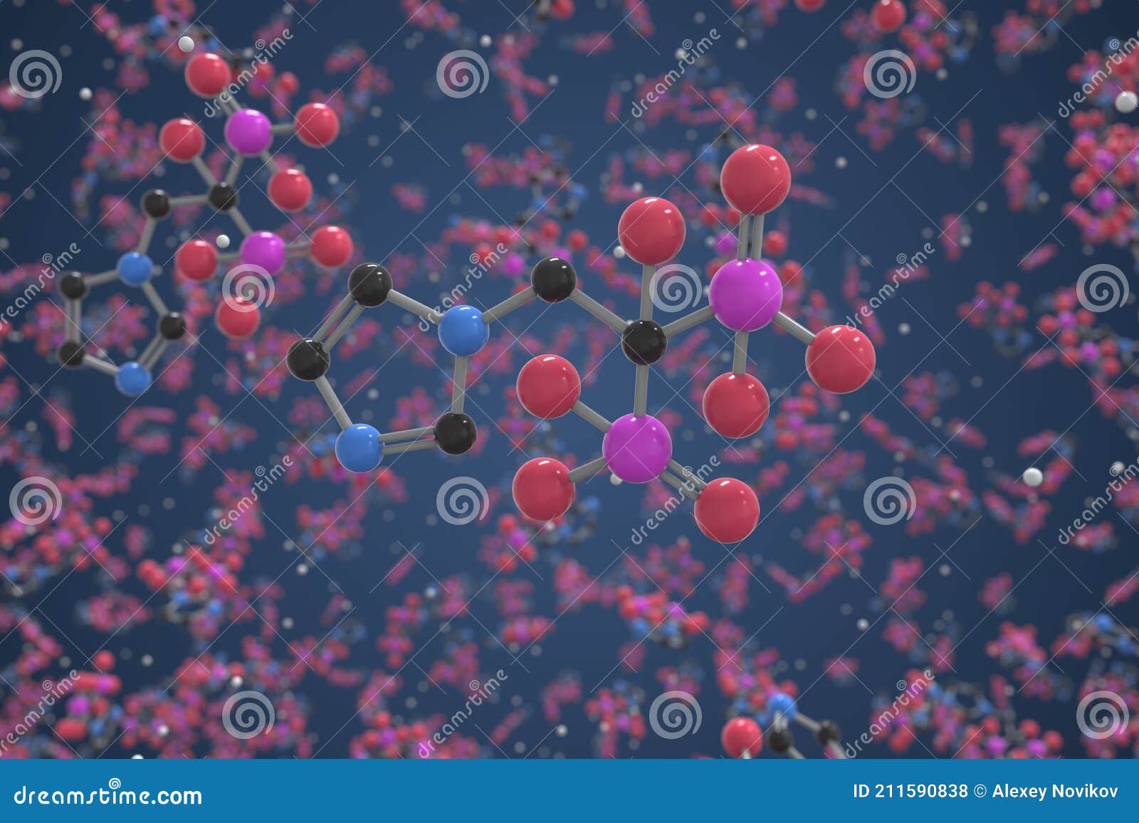 Zoledronic Acid Molecule 3d, Molecular Structure, Ball And Stick Model ...
