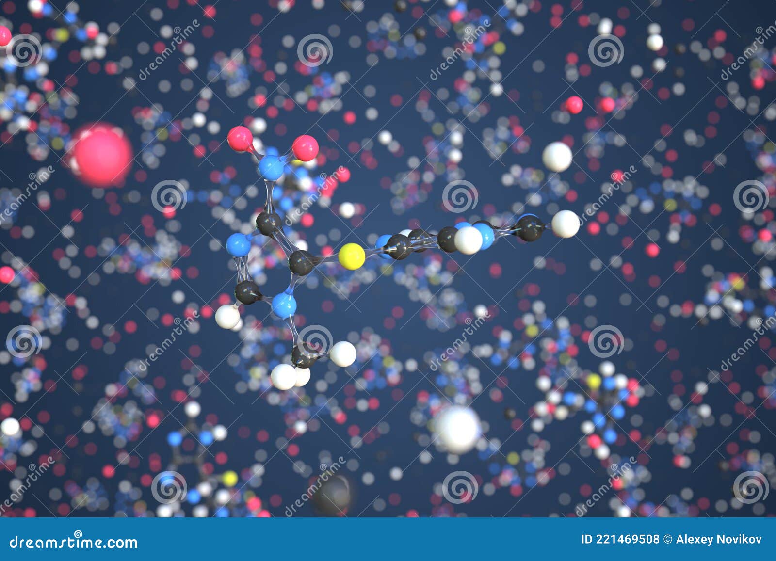 Azathioprine Molecule. Conceptual Molecular Model. Chemical 3d ...