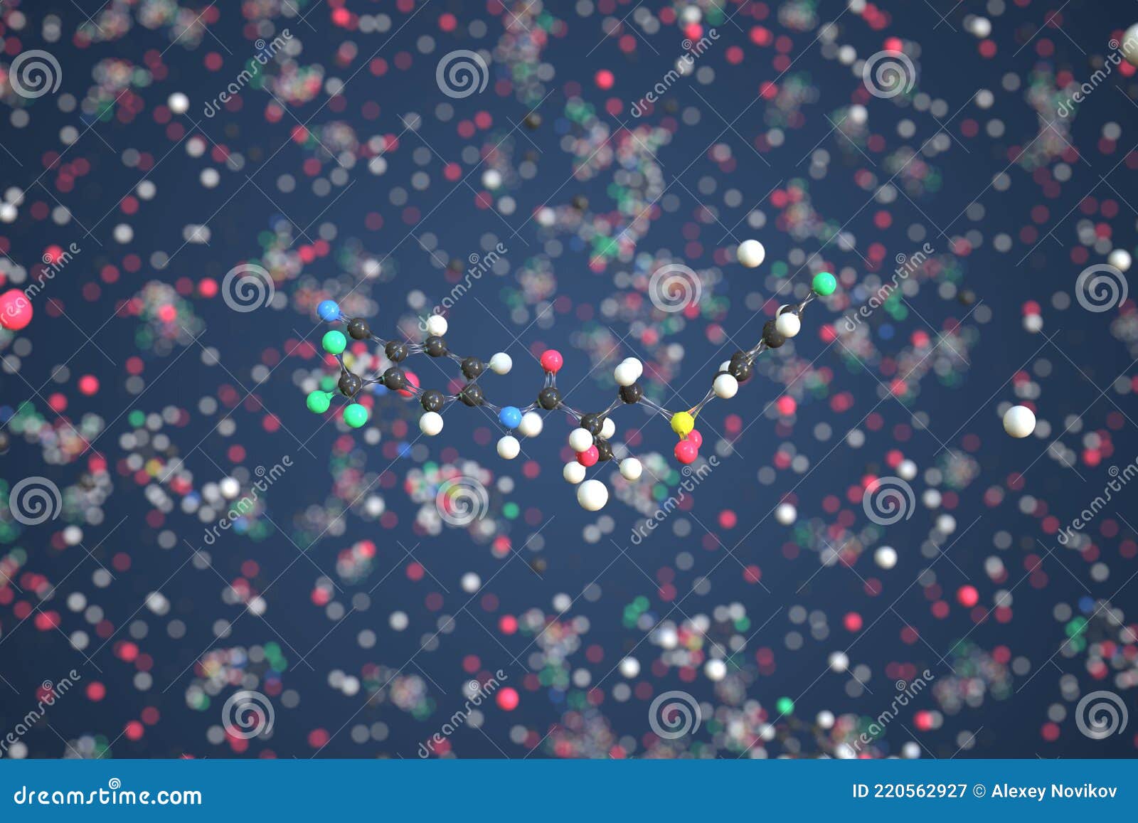 Bicalutamide Molecule. Conceptual Molecular Model. Chemical 3d ...