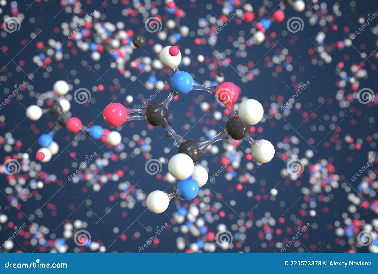 Cycloserine Molecule 3d Rendering, Flat Molecular Structure With ...